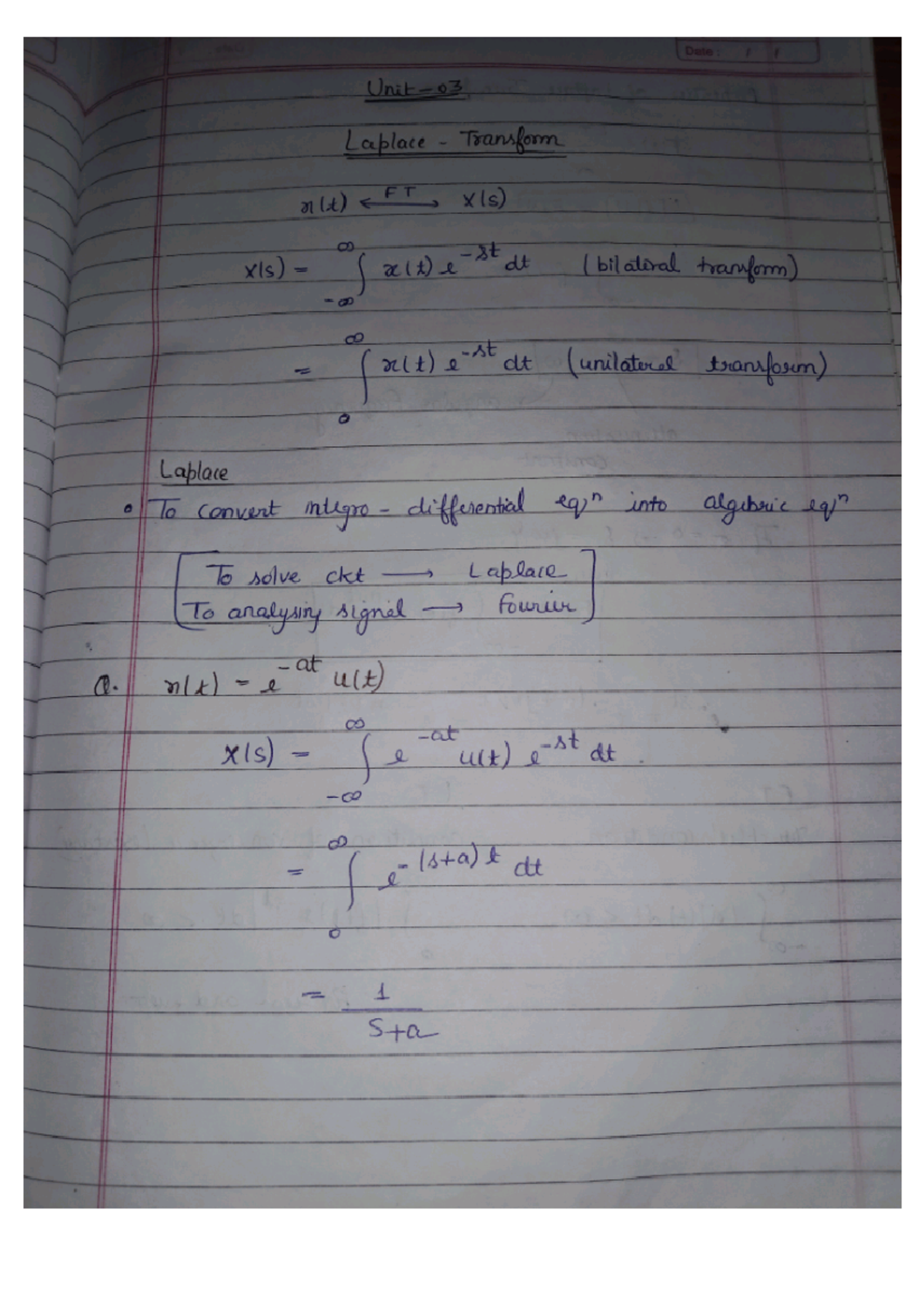 Bss unit 03 - Class notes - Basic Signal and system - Studocu