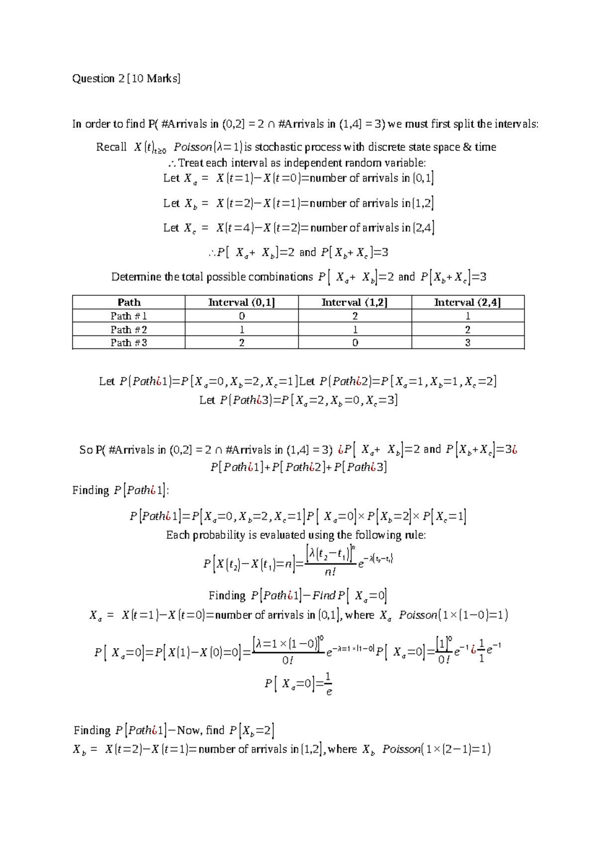 Question 2 - 2023 ETC2440 Assignment 3 Stochastic Processes - Question 2 [10 Marks] In order to ...