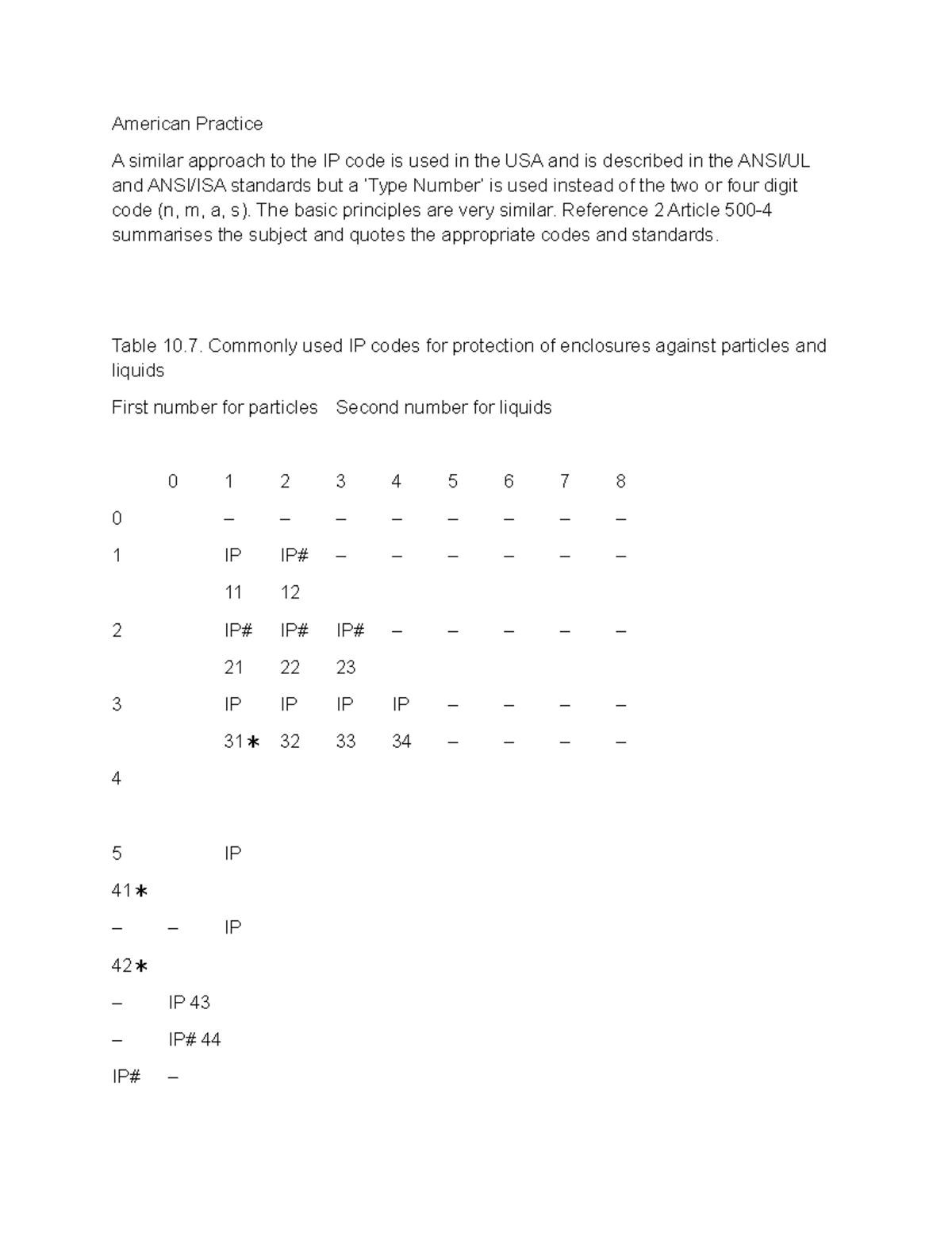 American Practice - A similar approach to the IP code is used in the ...