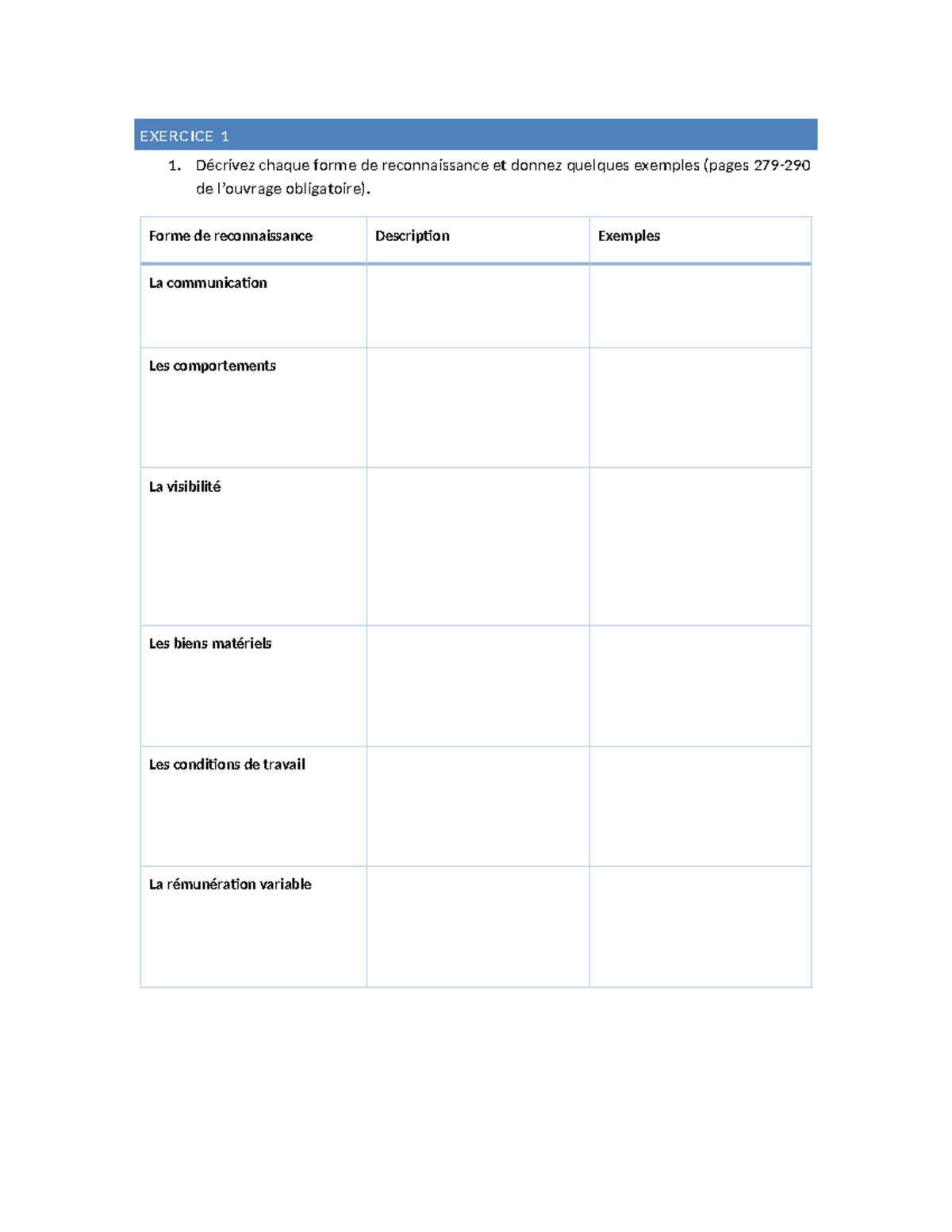 Exercice 1 - Les formes de reconnaissance - MNG1110 - EXERCICE 1 1 ...