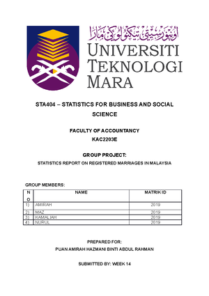 Contoh Group Project STA404 (1) - UiTM STUDENTS’ ACCEPTANCE TOWARDS THE ...
