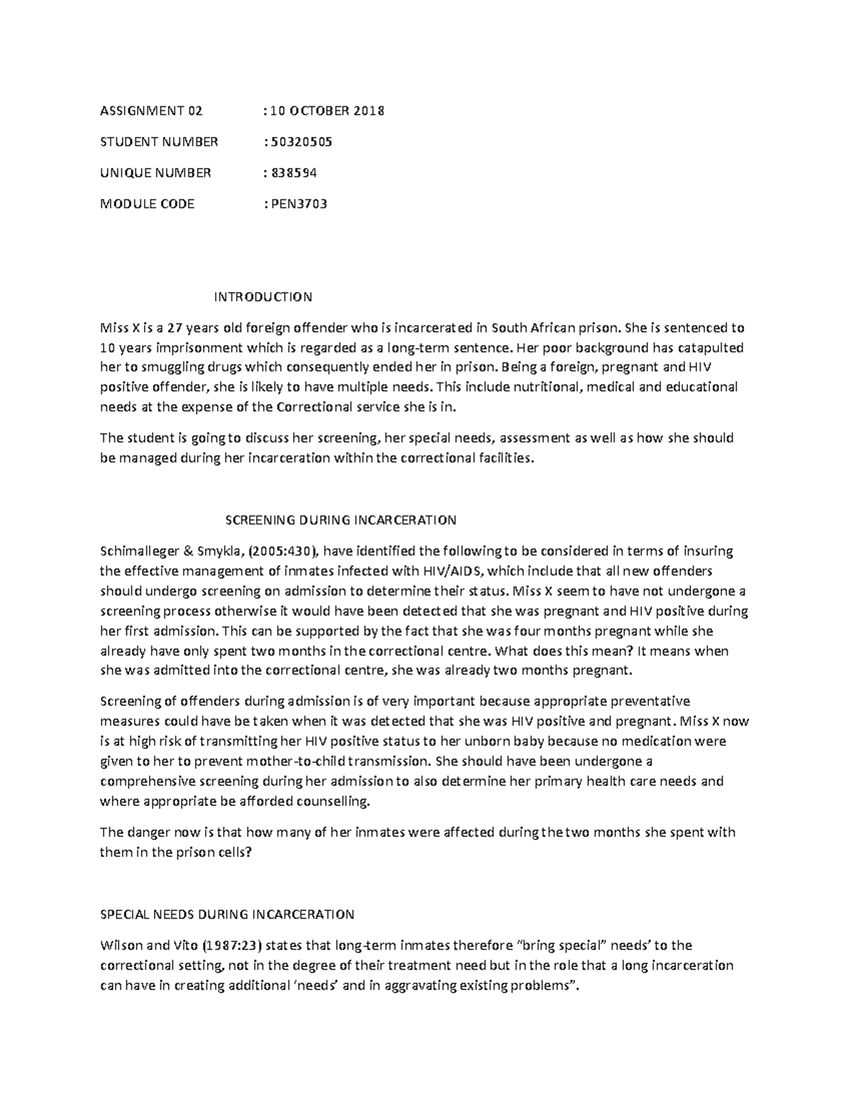 401523317 Assignment 02 Docx Assignment 02 10 October 2018 Student