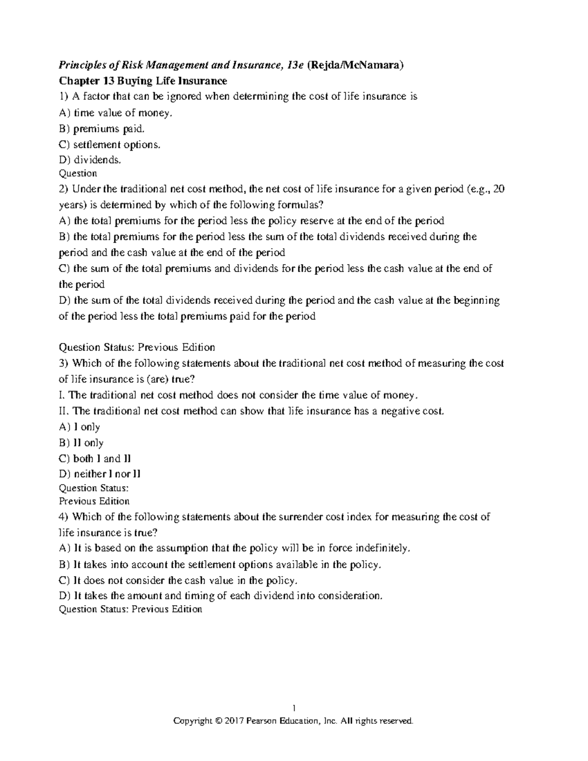 Comml Soc INS - TB on ch13 3 - 1 Principles of Risk Management and ...