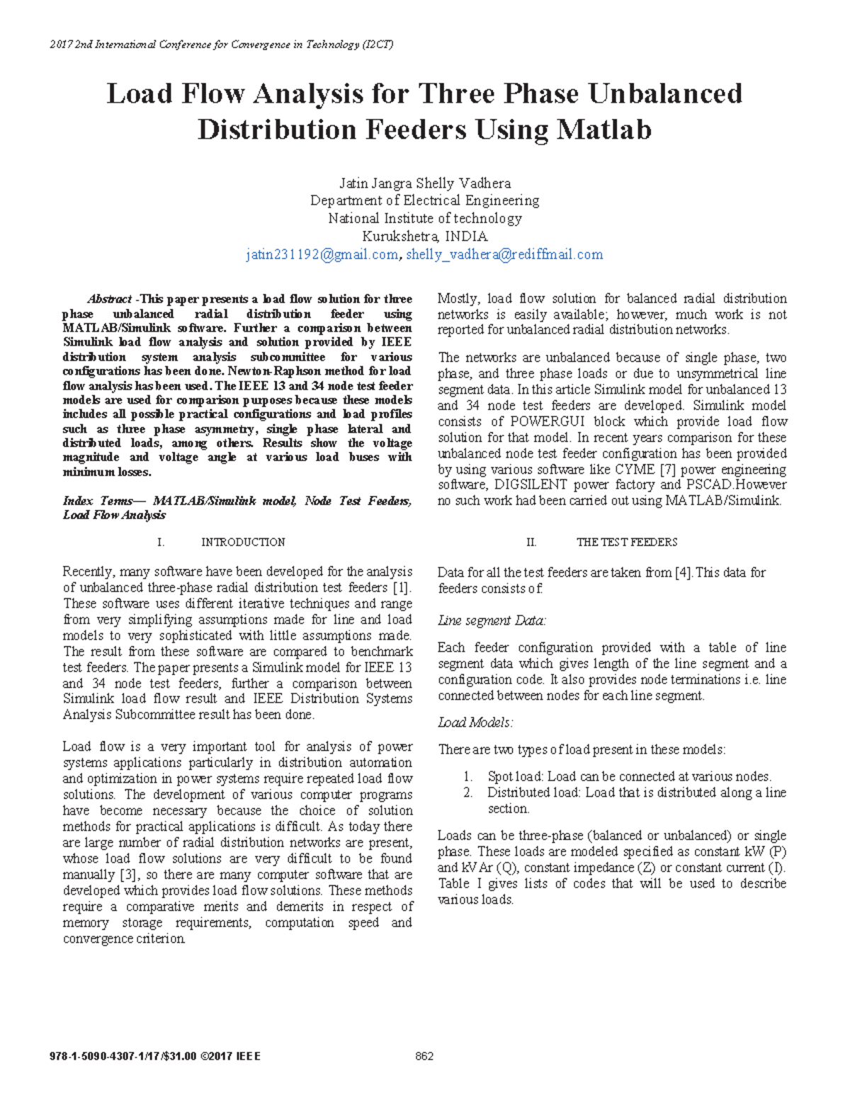 Jurnal Inter 1 - asdf - Load Flow Analysis for Three Phase Unbalanced Distribution Feeders Using ...