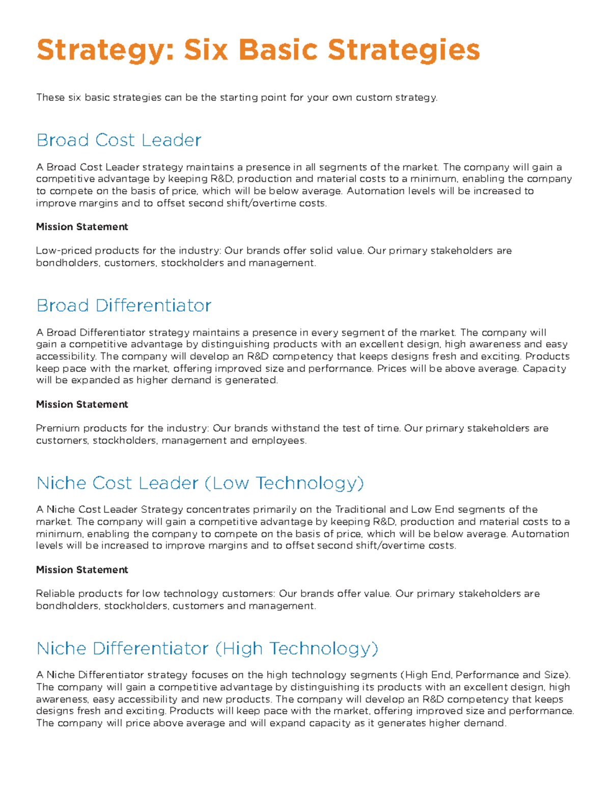 6Basic Strategies - Strategy: Six Basic Strategies These six basic ...