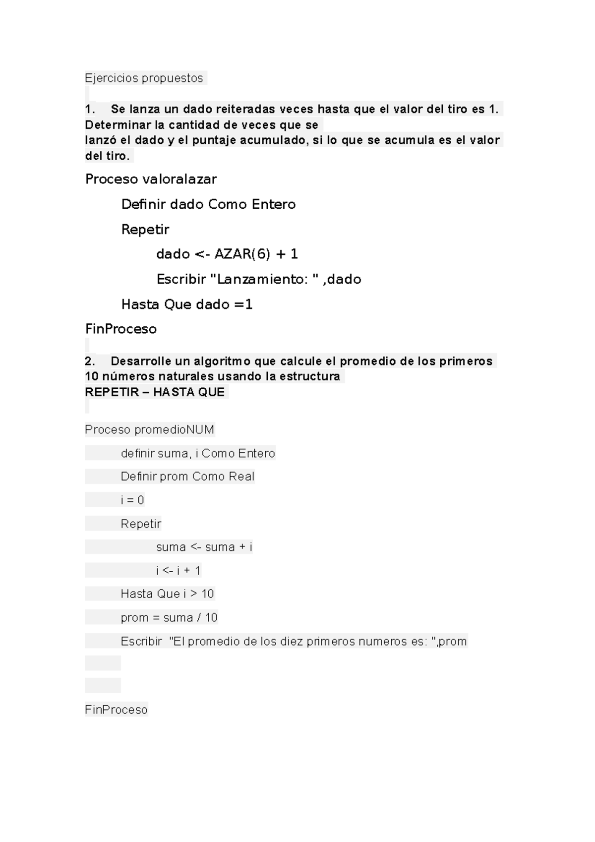 Ejercicios propuestos semana 14 - Ejercicios propuestos 1. Se lanza un dado reiteradas veces ...