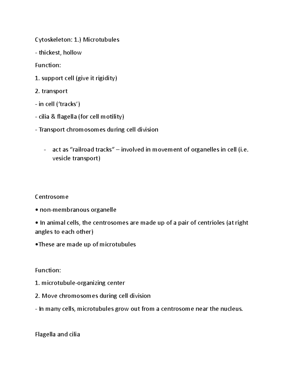 25 - Cytoskeleton - Cytoskeleton: 1.) Microtubules thickest, hollow ...