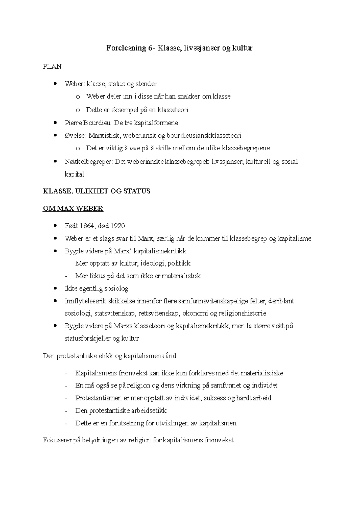 Forelesning 6- Klasse, livssjanser og kultur - ..) (2) Denne komponent utelukkende består av ...