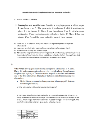Answers to Seminar on static games - Seminar: Static Games of Complete ...