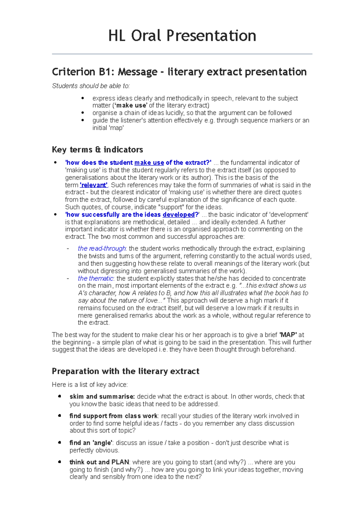 HL Oral Assessment - Practica para examen oral con ejemplos - HL Oral ...
