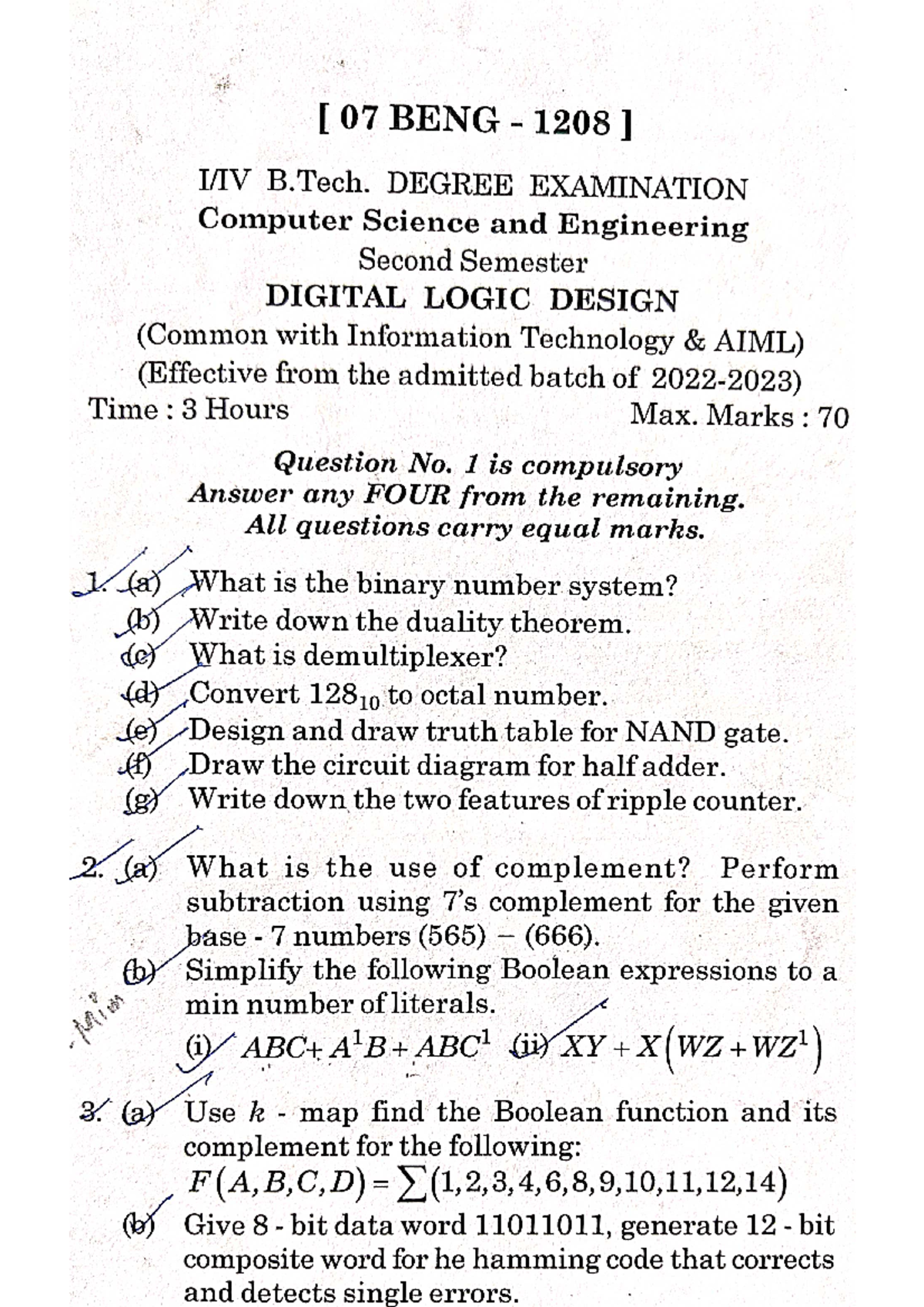 DLD previous question paper UNLF4C4UV5 Ytcez - 07 BENG 1208 B. DEGREE ...