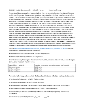 Lab 1 Pre-Lab Questions Worksheet(1) - BIOL 1123 Pre-Lab Questions, Lab ...