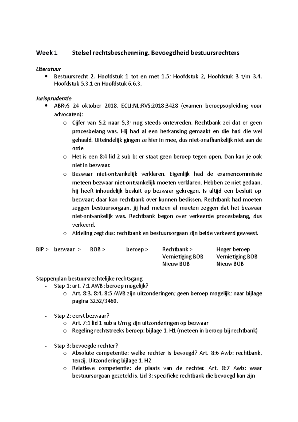 Werkgroep 1 De rechtsgang 2020-2021 - Week 1 Stelsel rechtsbescherming ...