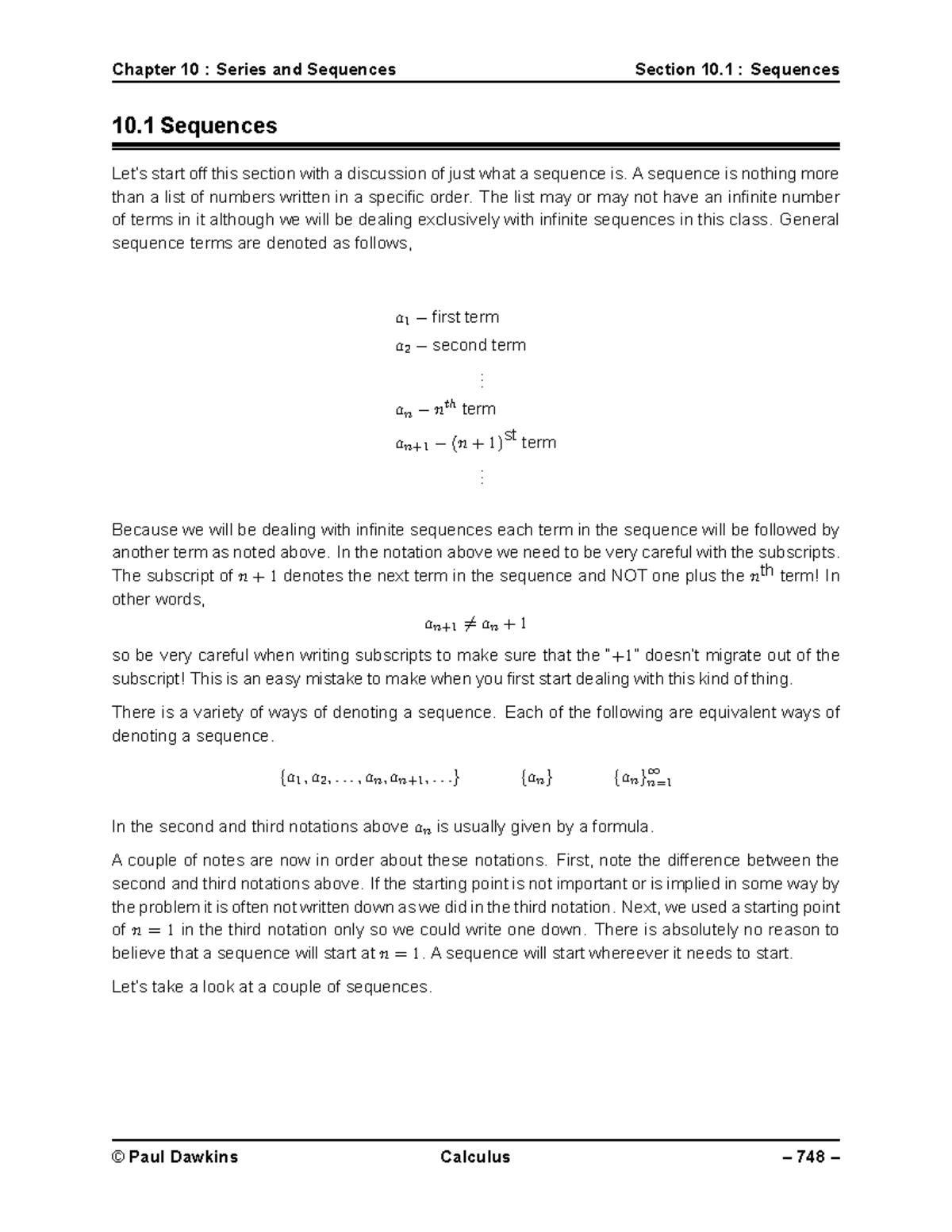 Class Notes chapter 11 - Chapter 10 : Series and Sequences Section 10 ...
