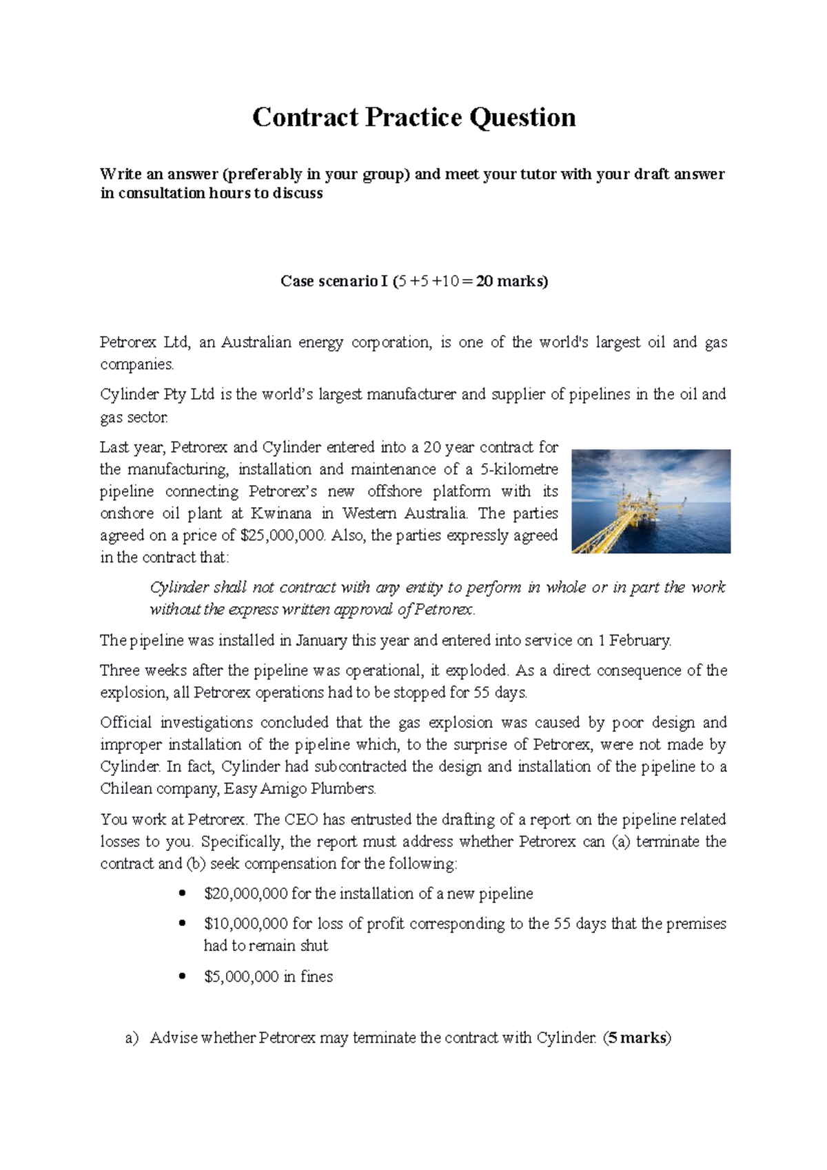 Two Practice Qns Contract No Answer - Contract Practice Question Write ...