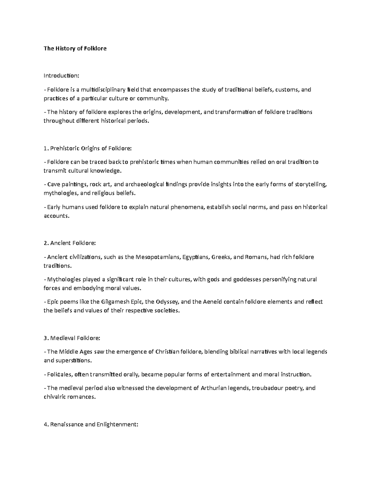 The History of Folklore - EF0U01 - SouthWales - Studocu