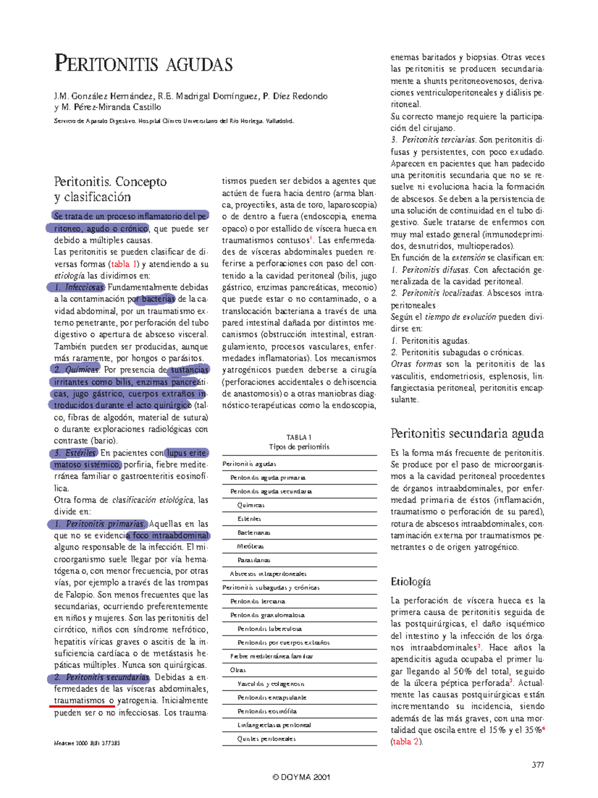 Peritonite Aguda - Resumo de cirugia - Peritonitis. Concepto y ...