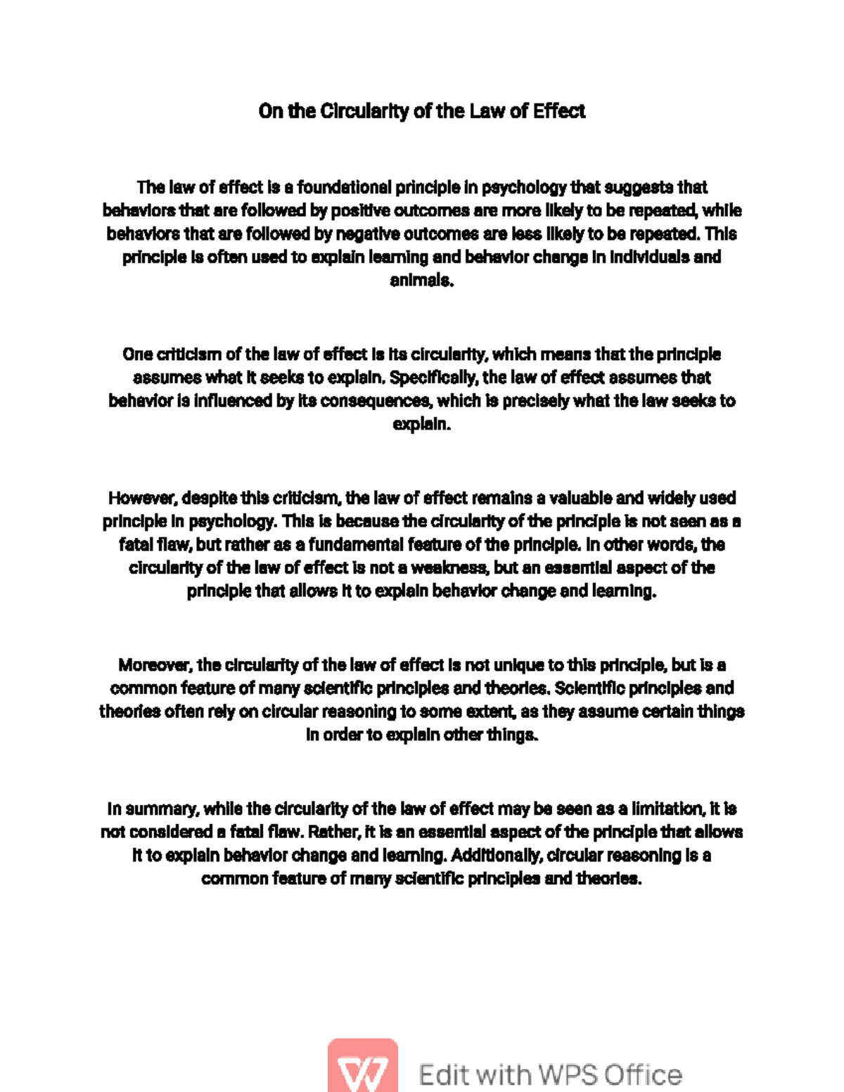 On the circularity of the law of effect - On the Circularity of the Law ...