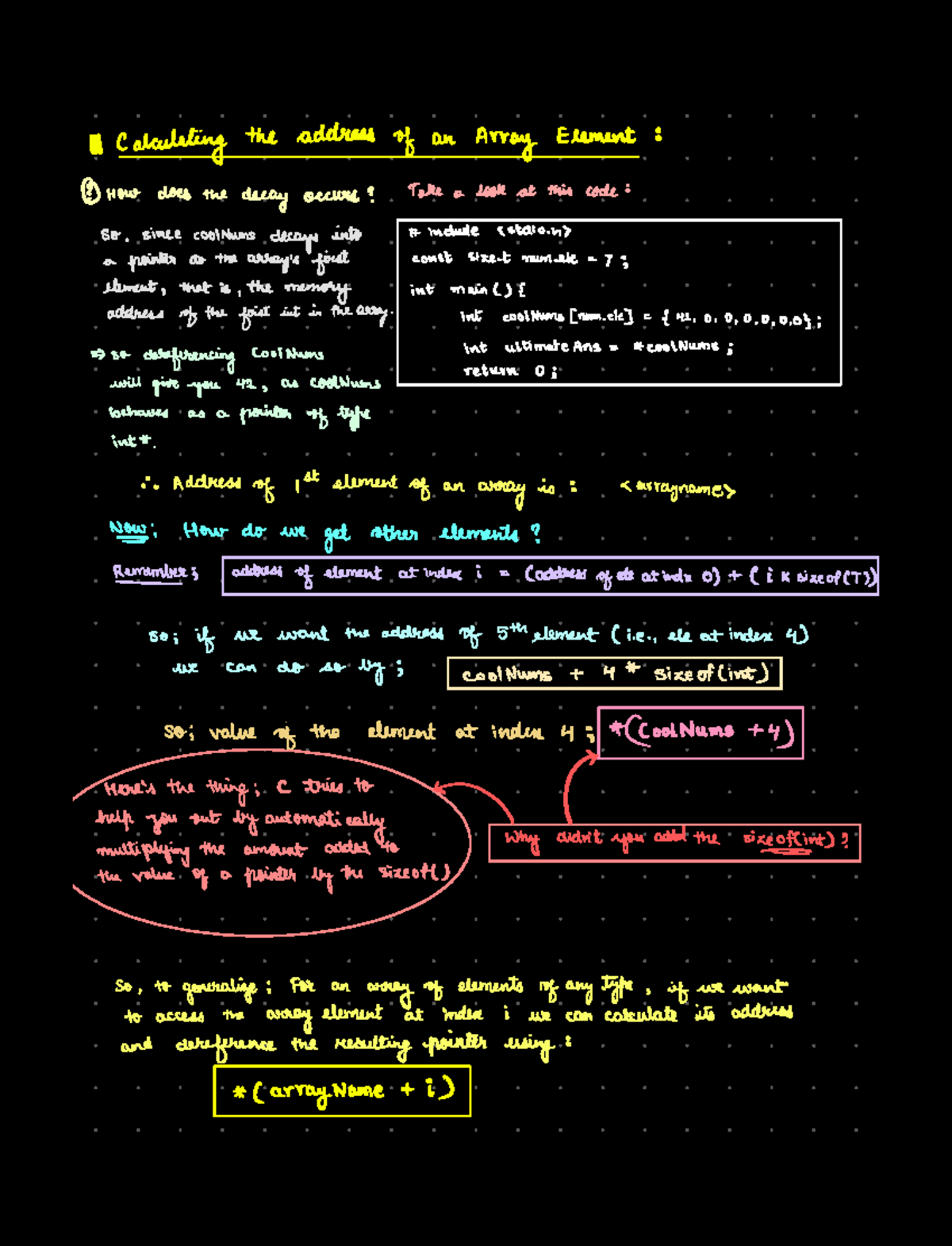Arrays and strings - Mark Eramian - By Calculating the address of an ...