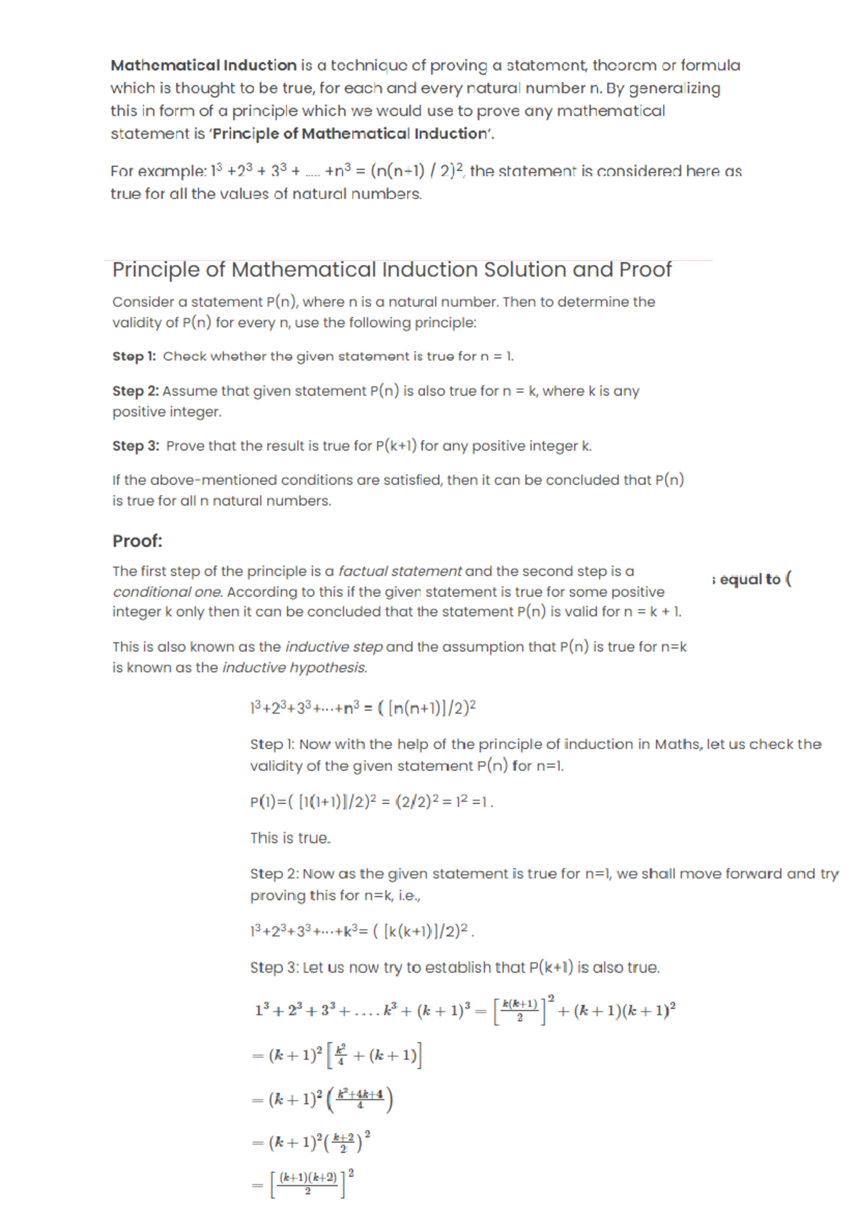 Mathematical Induction notes - generalizing this in form of a principle ...