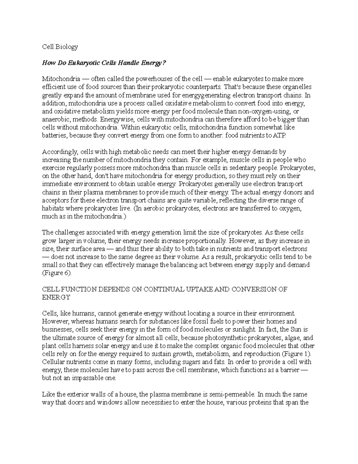 Cell Biology - Use this for future notes to study for prep and course ...