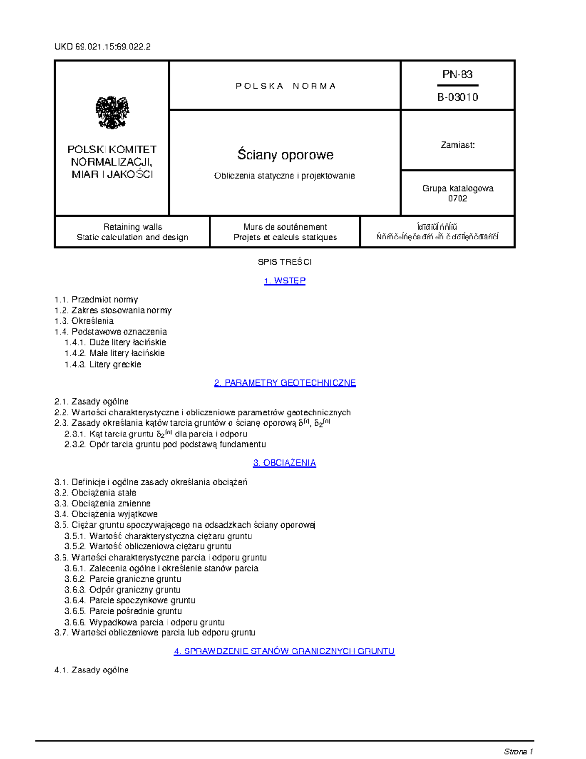 PN-83-B-03010-Ściany oporowe.Obliczenia statyczne i projektowanie - UKD ...