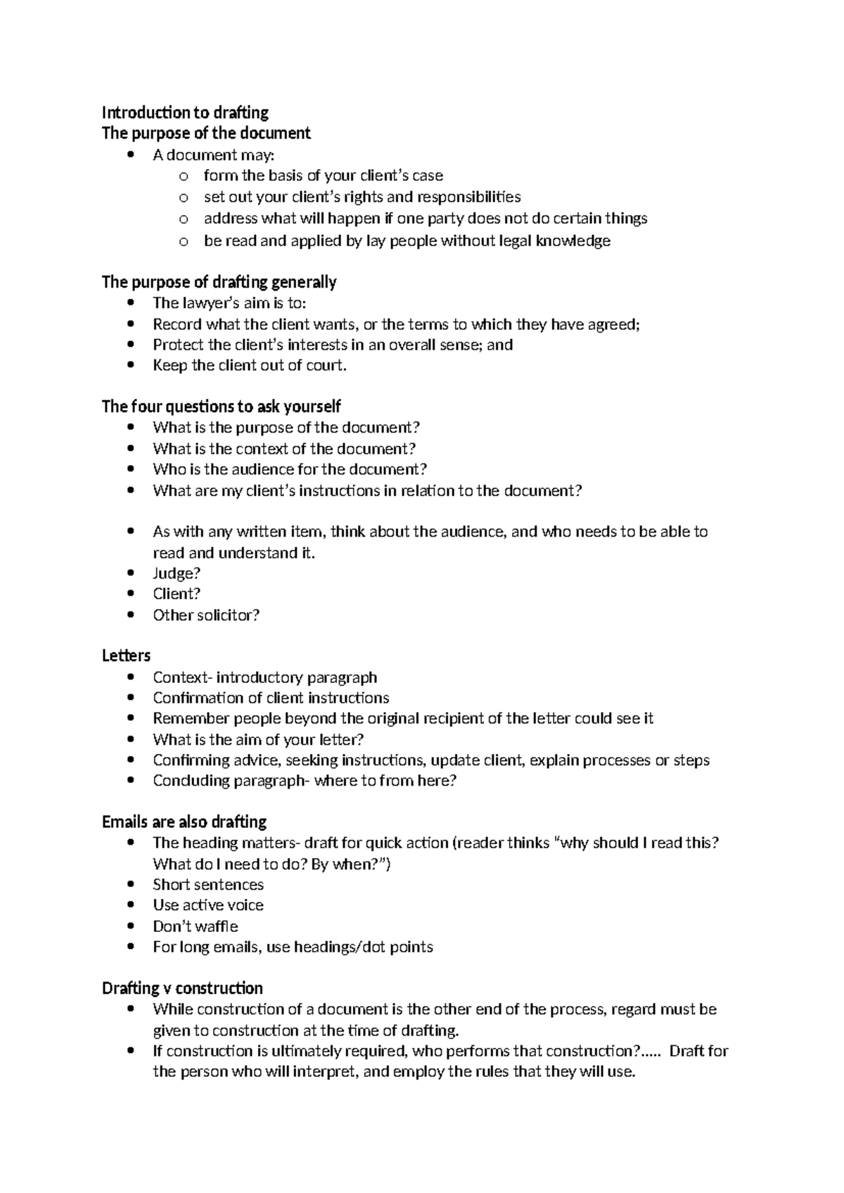 Introduction to drafting - The four questions to ask yourself What is ...