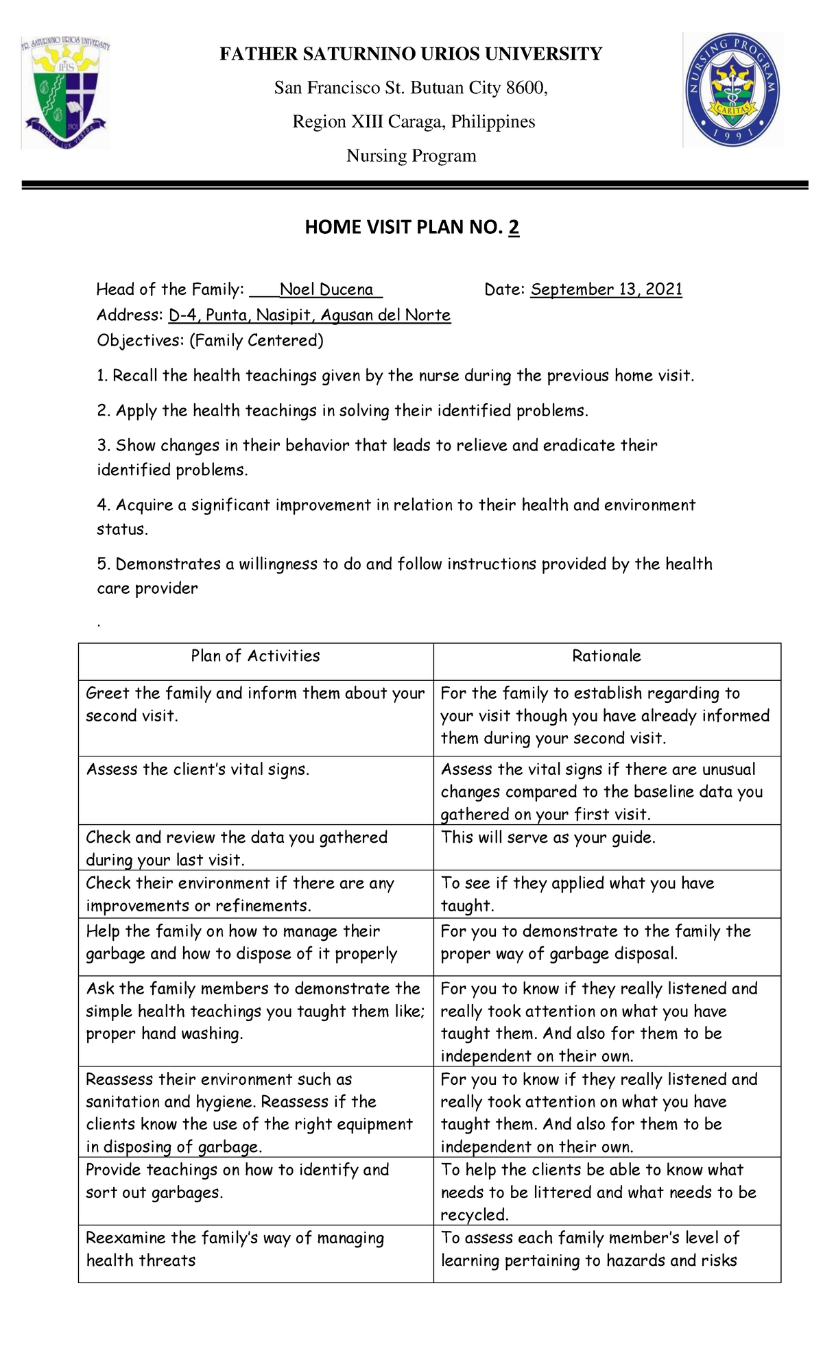 HVP #2 Tabanao N25 - Lecture notes 1-5 - FATHER SATURNINO URIOS ...