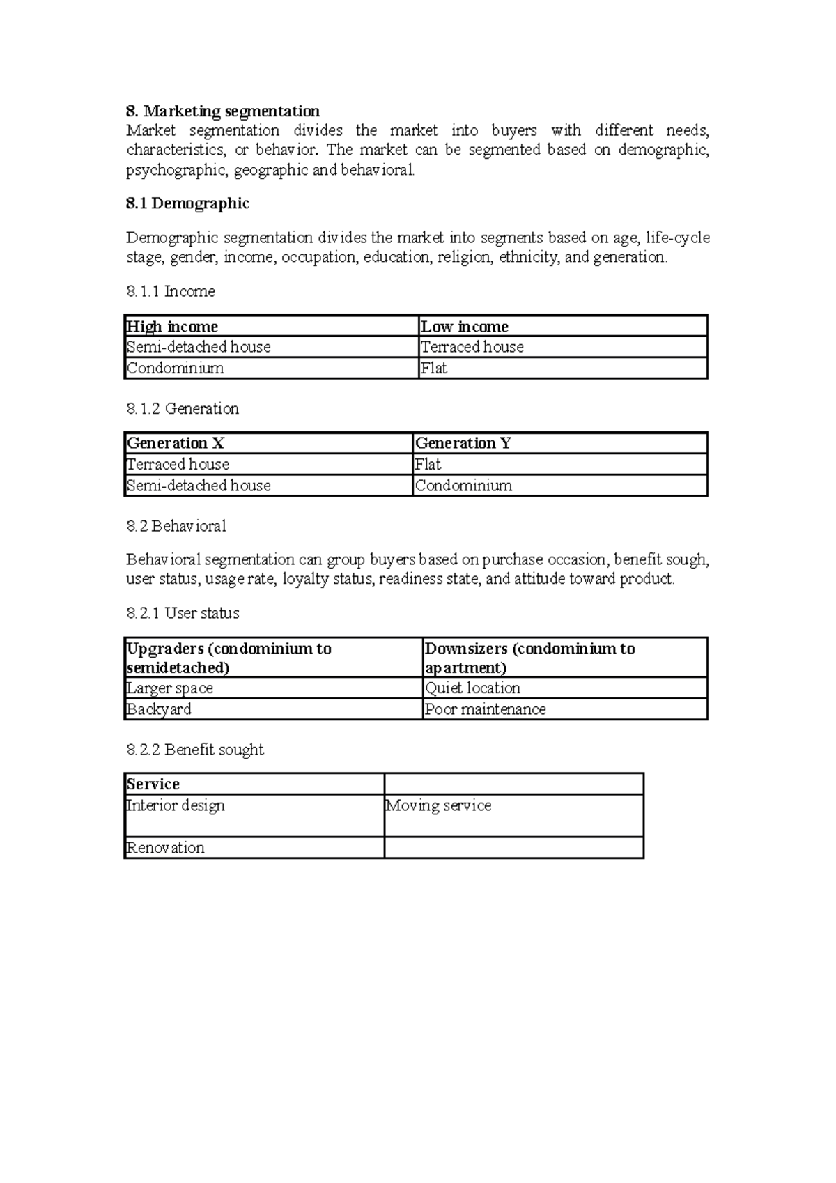 Market segmentation - assignment - Marketing segmentation Market ...