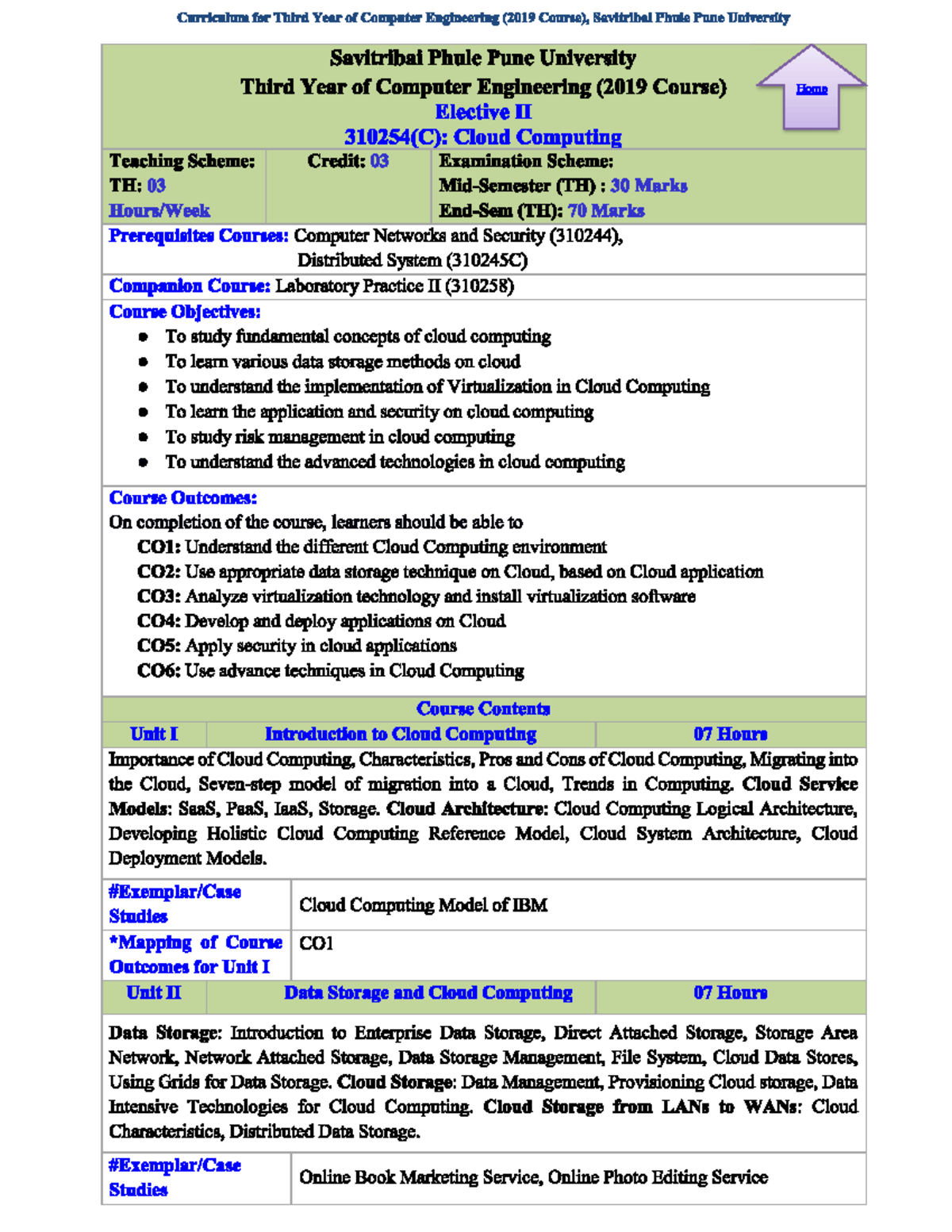 Elective 2 syl - CC syllabus - Curriculum for Third Year of Computer ...