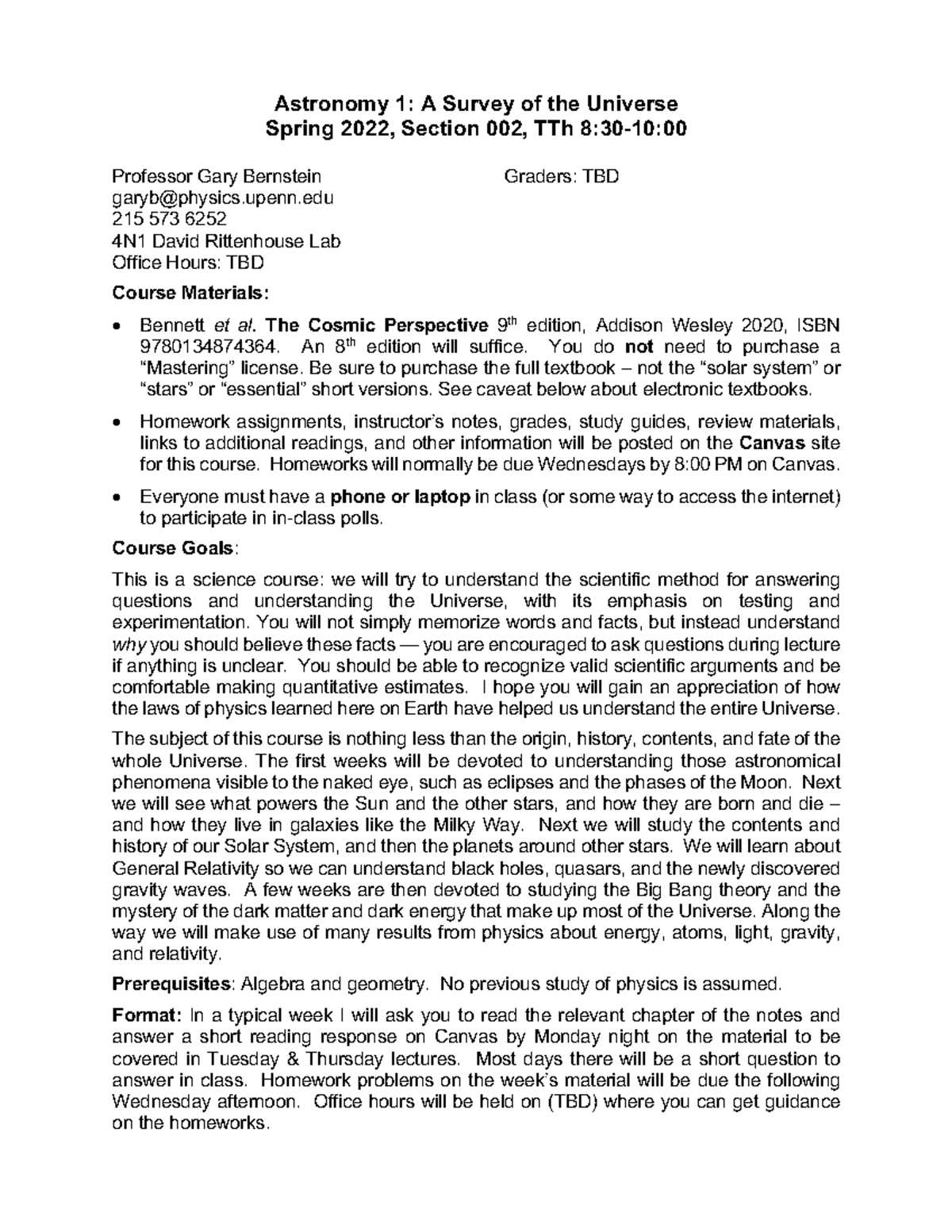 Syllabuss 22 - Syllabus for Anatomy course at Campbell University. All ...