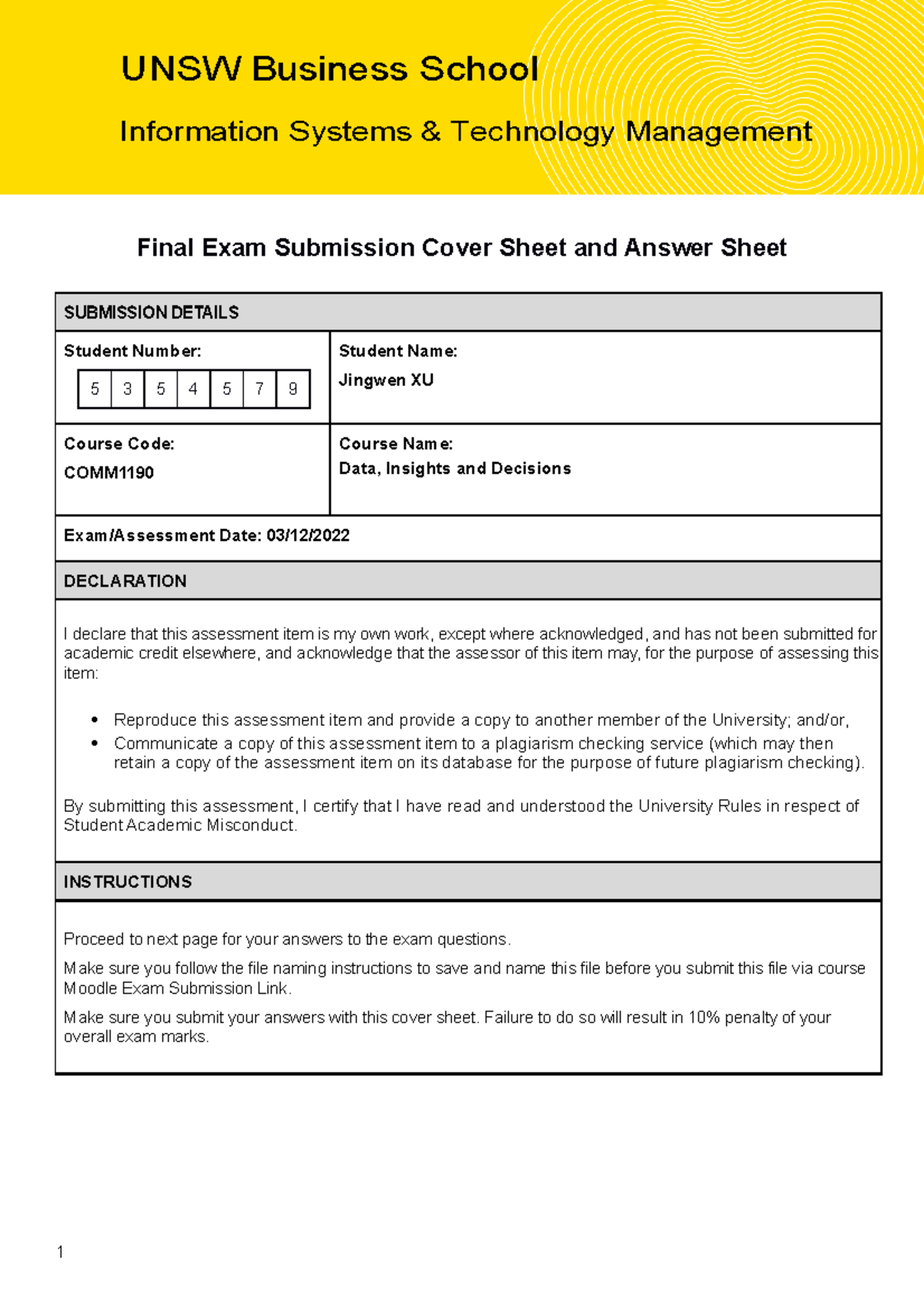 COMM1190 Report - COMM1190 - UNSW Sydney - Studocu