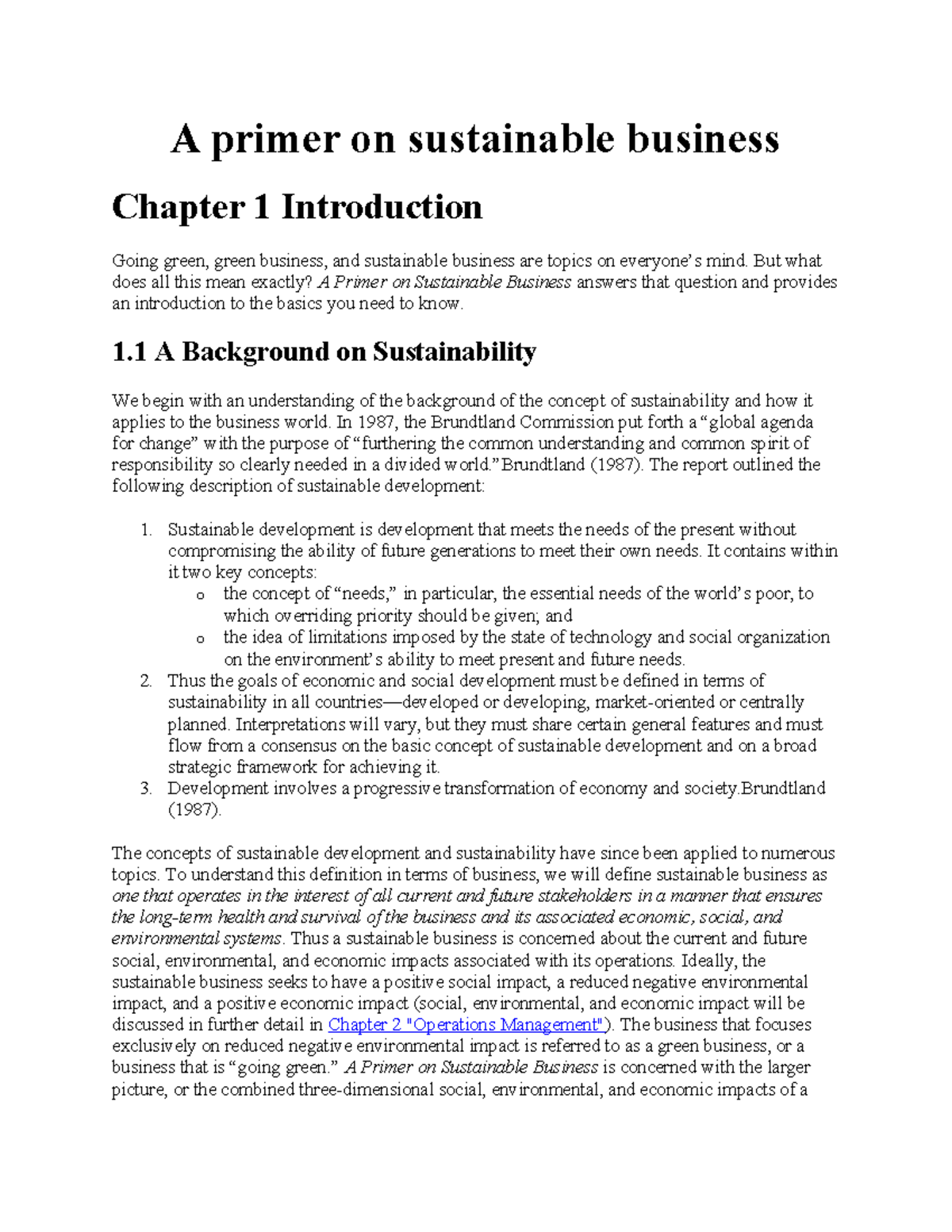 A primer on sustainable business - A primer on sustainable business ...