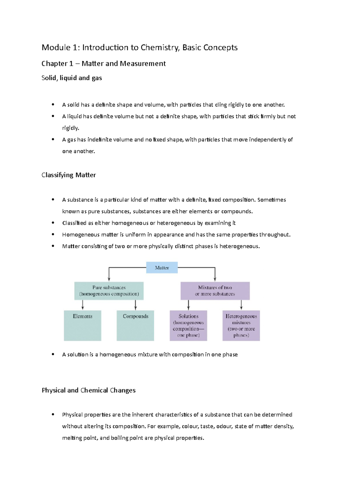 Chemistry IA Week 1-12 - man - Module 1: Introduction to Chemistry ...