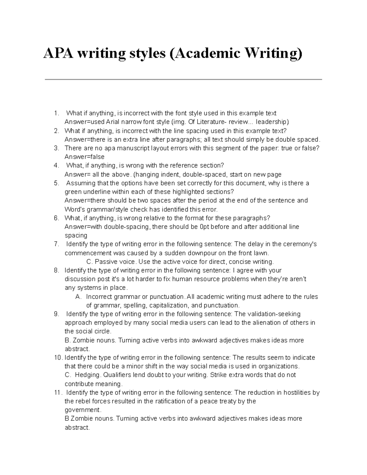APA writing styles (Academic Writing) - ENGL 100 - LU - Studocu