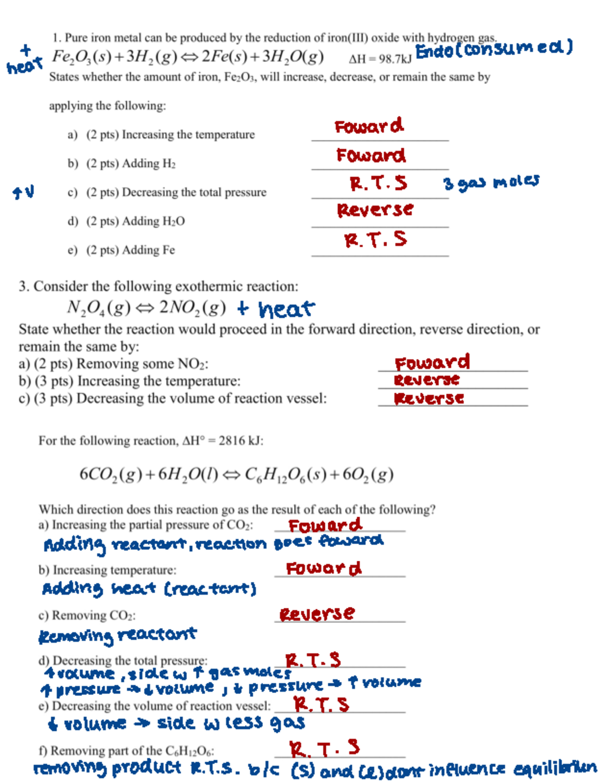 EXAM 2 Sample problems - t Endo(consumed neat Forward Forward j R. T ...