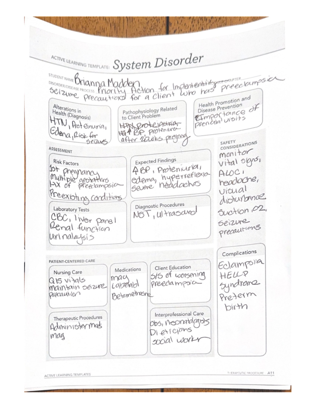 Proctor Templates - ACTIVE LEARNING TEMPLATE: System Disorder STUDENT ...