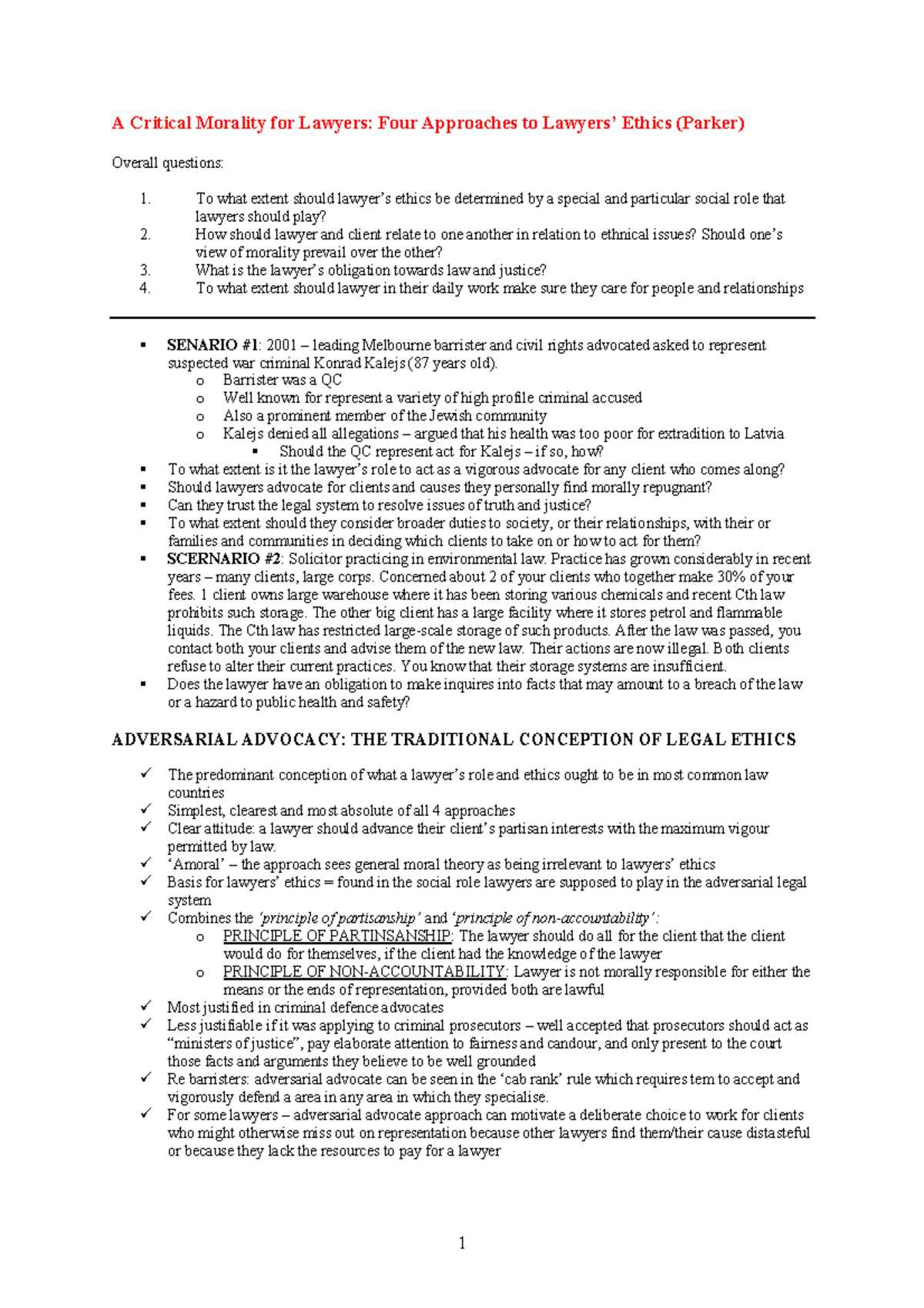 LLS-collated-notes - LAWS1230 Ethics Course Notes - A Critical Morality ...