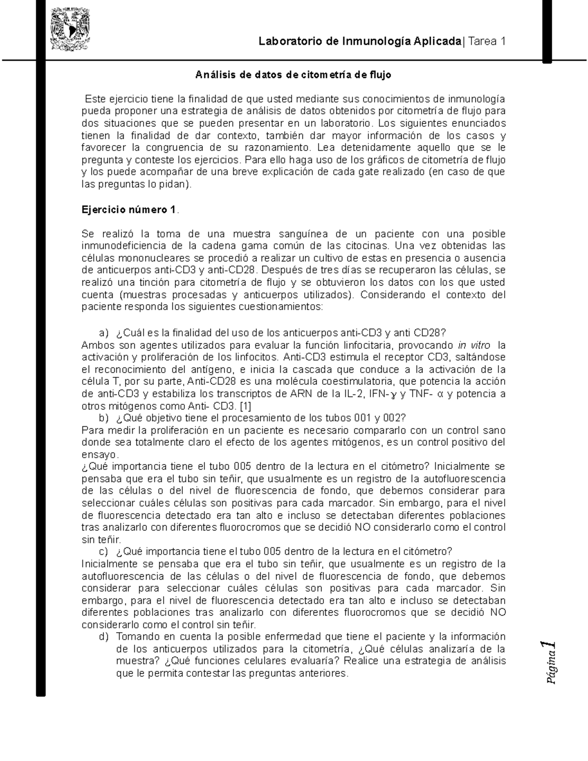 Tarea FQ Cit - Flow Cytometry - Análisis de datos de citometría de flujo Este ejercicio tiene la ...