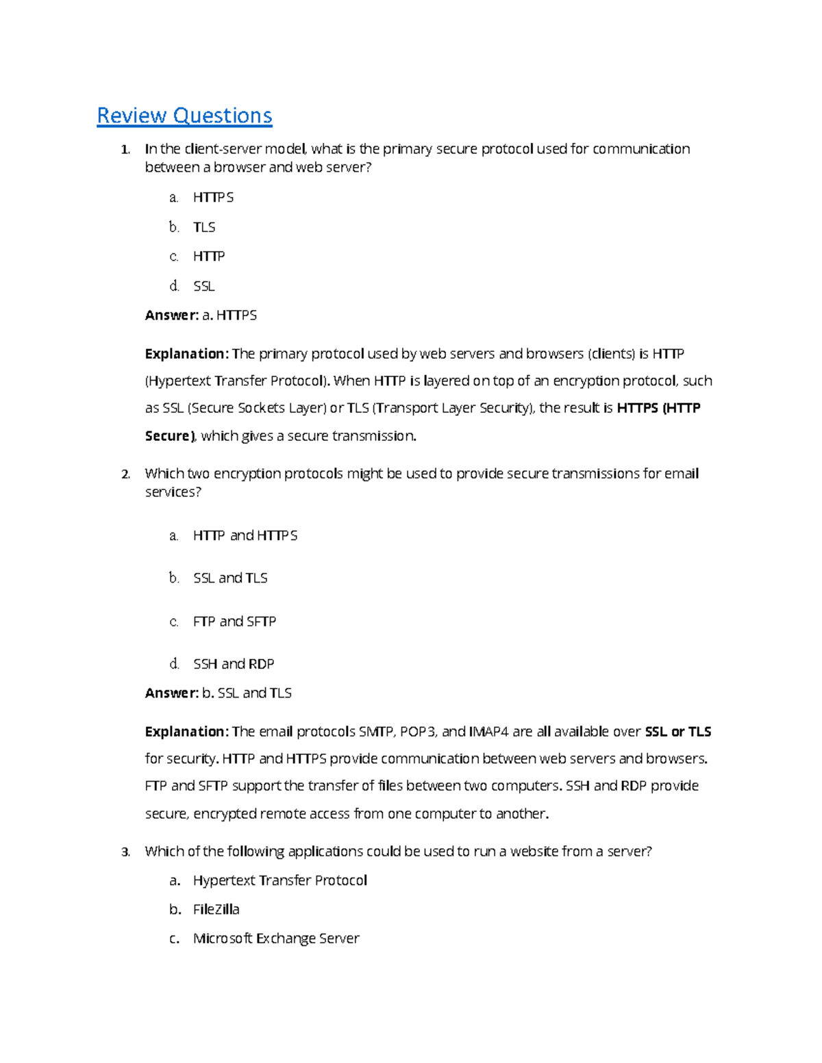 Chapter 01 - End of Chapter Review Questions - Review Questions In the ...