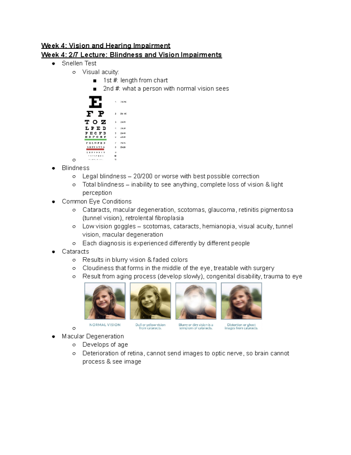 Week 4 Vision and Hearing Impairment - Week 4: Vision and Hearing ...