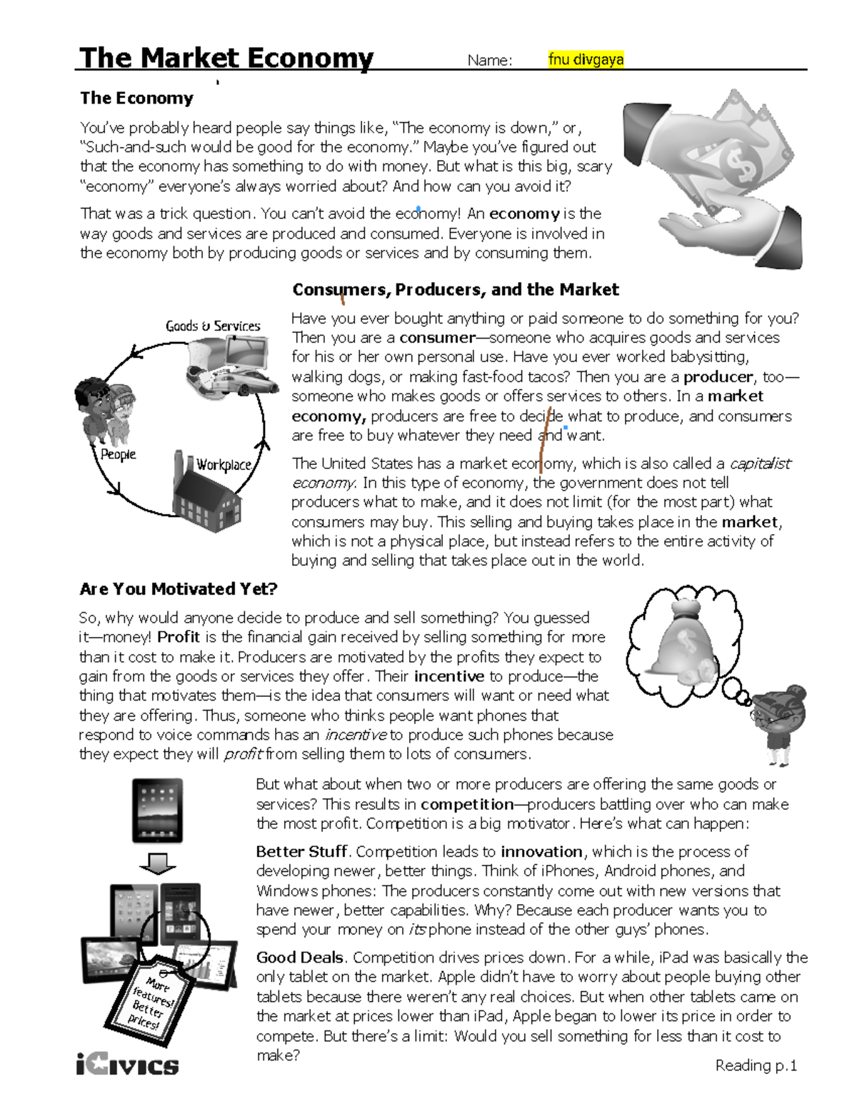 Kami Export - Lesson #6- Market Economy - The Market Economy Name ...