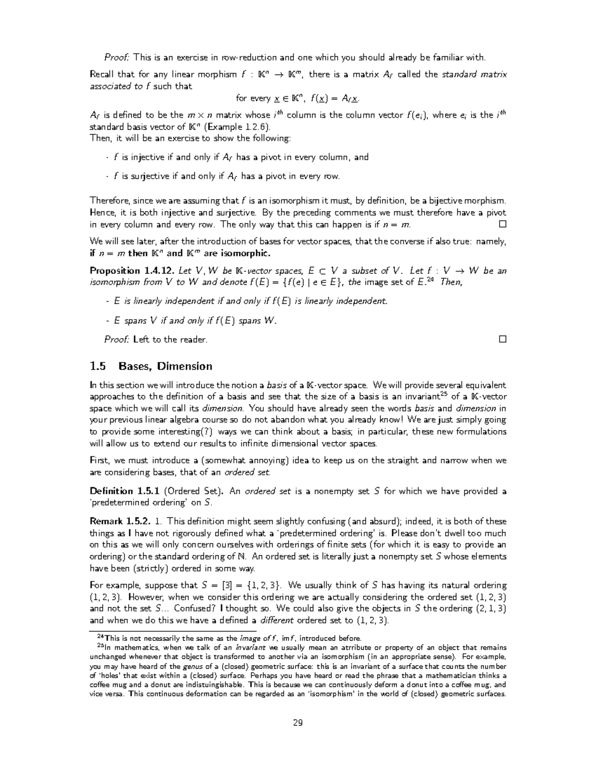 Basis - linear algebra - Proof: This is an exercise in row-reduction ...