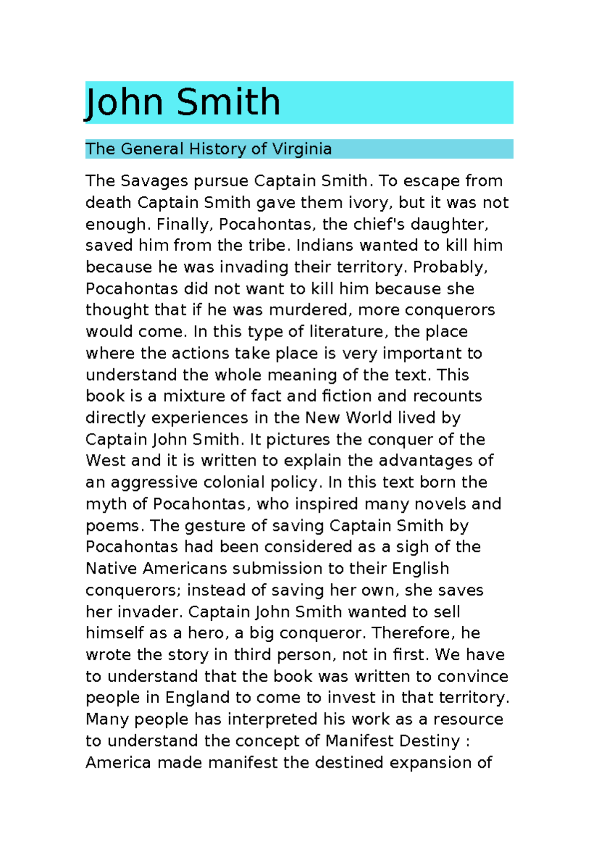 Anne Bradstreet - apuntesss - John Smith The General History of ...