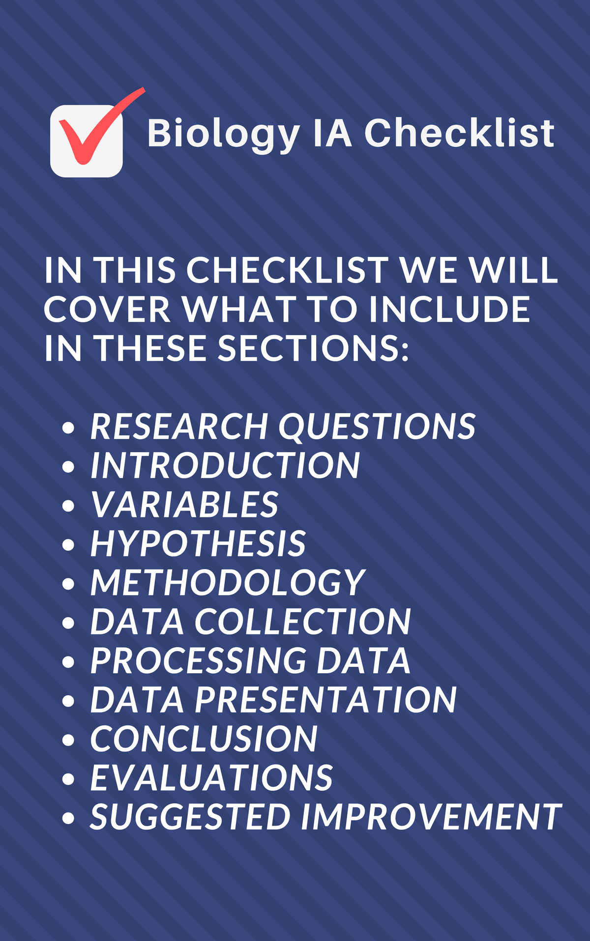 Biology IA Checklist (August 2019 ) - Biology IA Checklist IN THIS ...