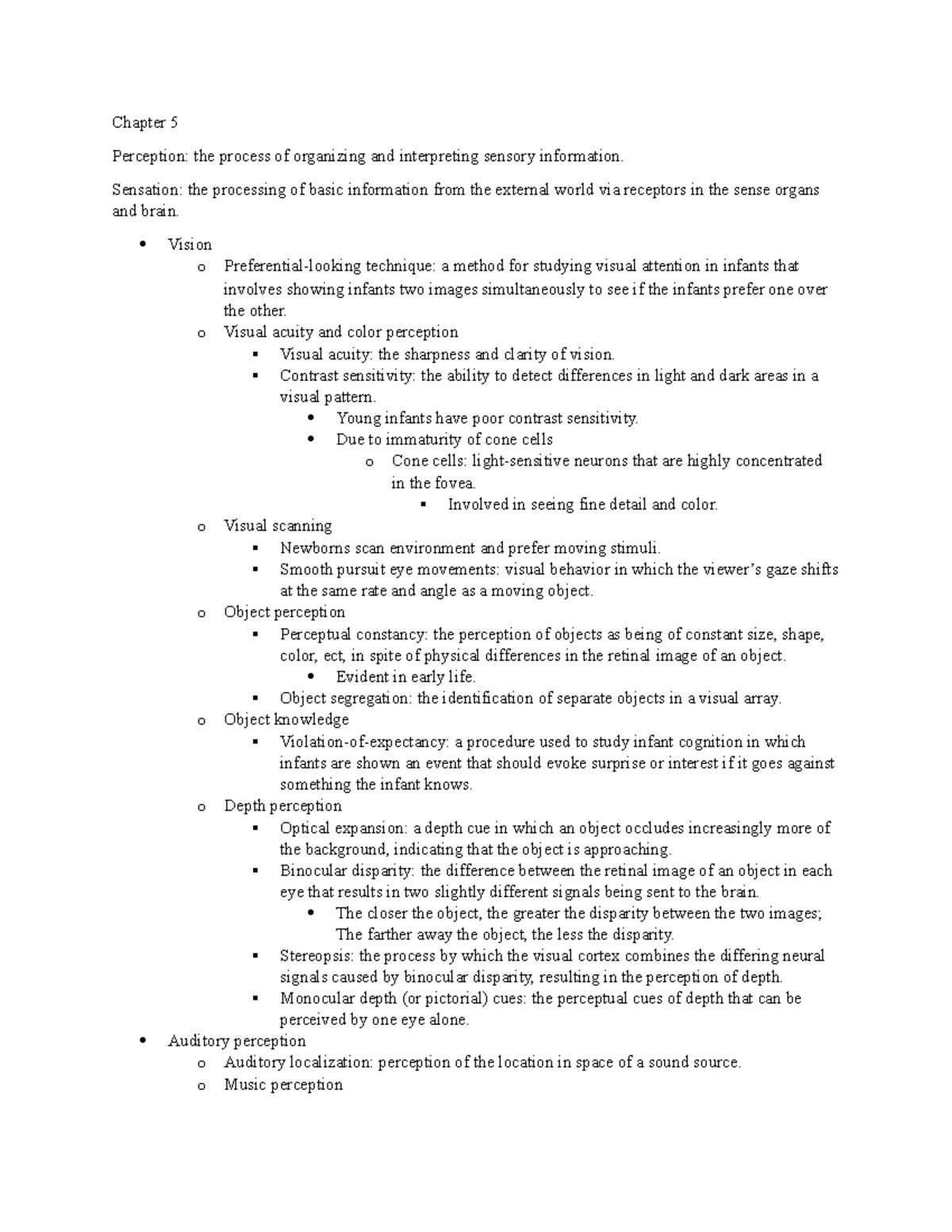 Chapter 5 - notes - PSY 321 - SLU - Studocu