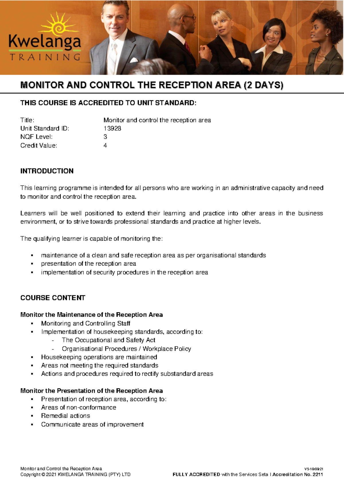 US13928-Monitor-and-Control-the-Reception-Area-Overview - MONITOR AND ...
