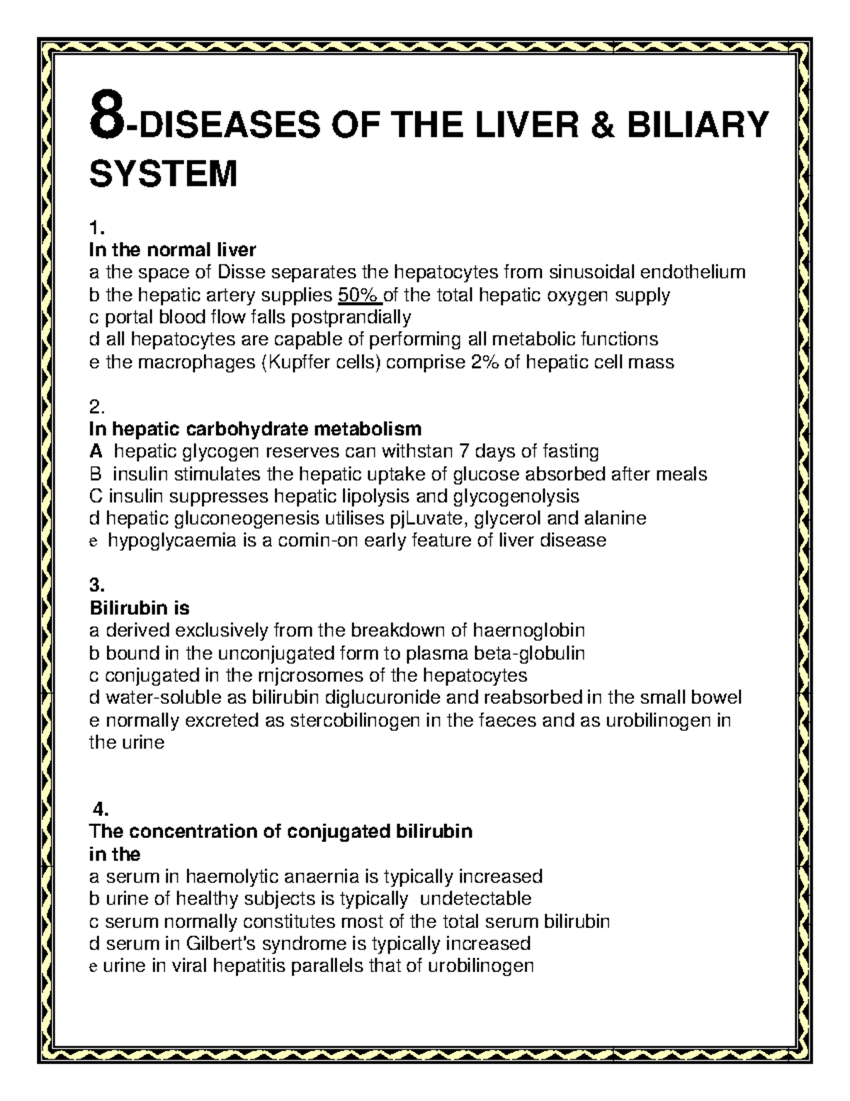 4- Liver mcqs - Internal Medicine - 8 -DISEASES OF THE LIVER & BILIARY ...
