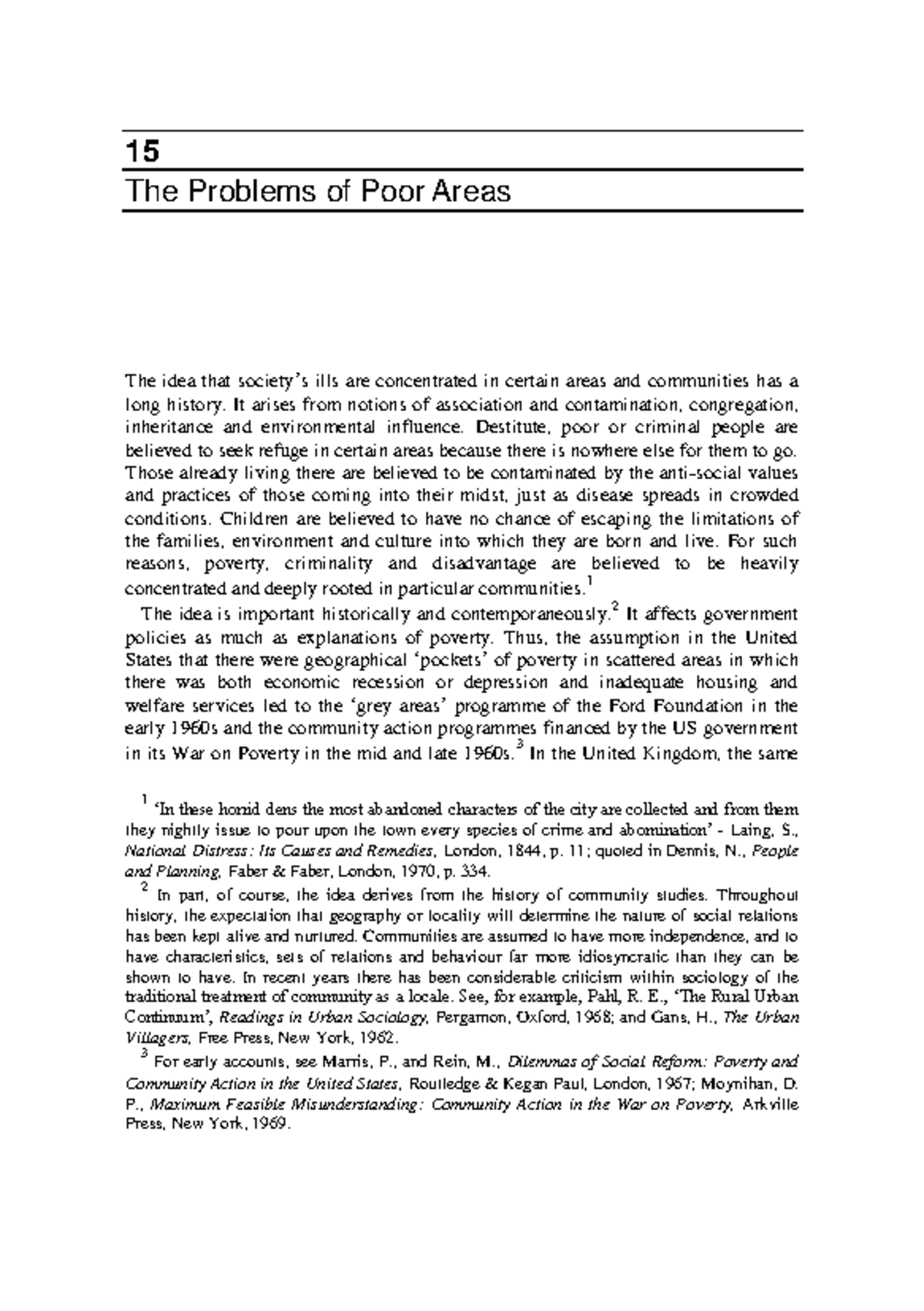Piuk-chapter 15 - 15 The Problems of Poor Areas The idea that society’s ...