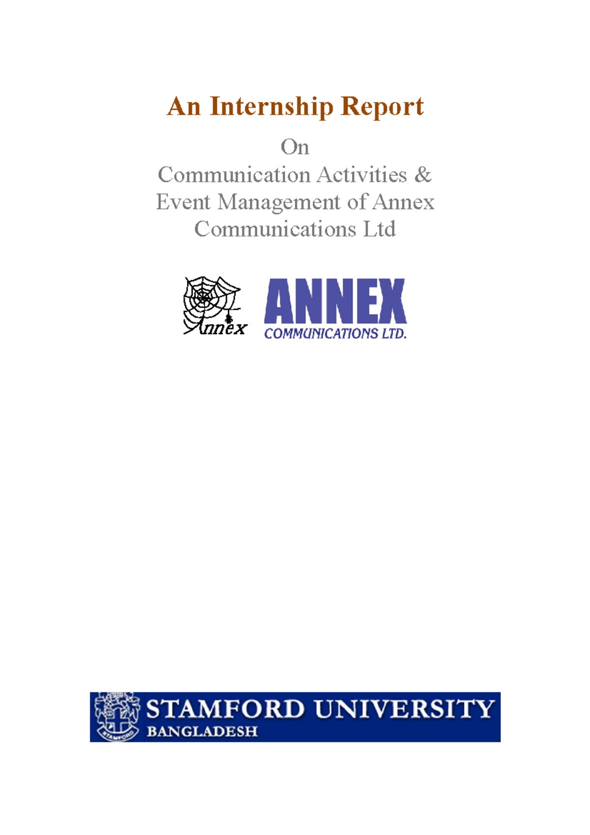 Azad hossain internship report - An Internship Report On Communication ...